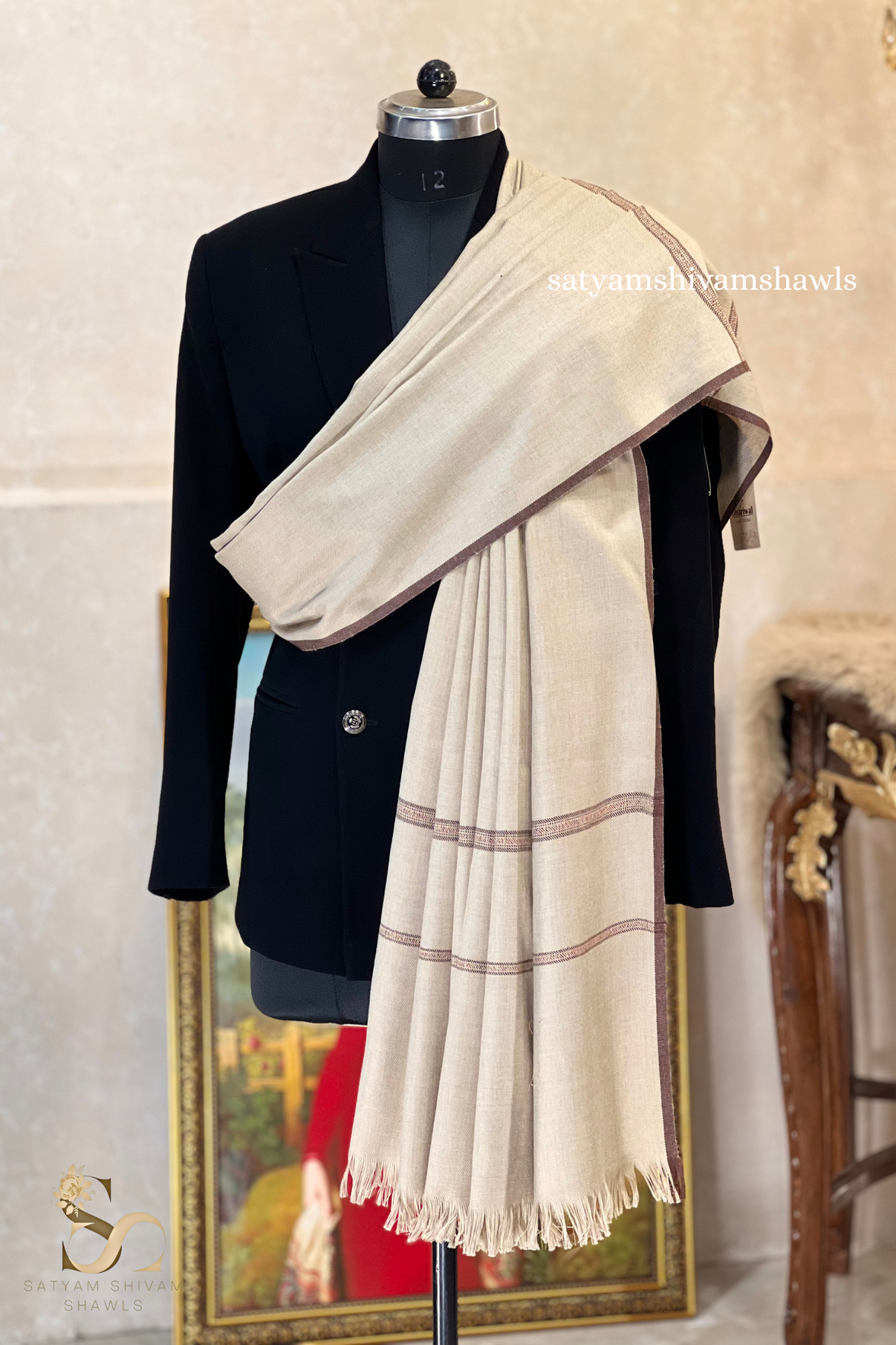 Mens Thick Shawl Gents Lohi Woven Kinauri Design, big size, light skin ...